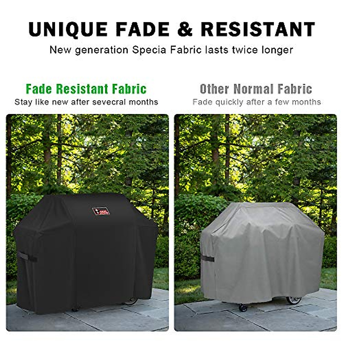 Kingkong Grill Cover 7130 Premium Outdoor Cover for Weber Genesis II 3 Burner & Genesis 300 Series Grill and Genesis II LX 300 Series Gas Grill Including Stainless Steel Meat Fork, Spatula and Tongs