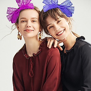 AlamnoFu 10pcs 80s Lace Headbands 80s Costumes For Women Girls Neon Lace Headband Bulk Outfits Party Accessories