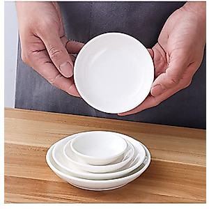 Mozacona 4pcs White Ceramic Seasoning Dishes Dipping Bowls -4.5inch