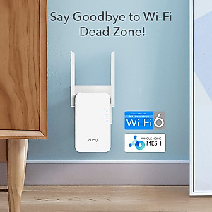 Cudy New AX1800 Mesh WiFi 6 Extender Internet Booster, WiFi 6 Range Extender Covers up to 2000 sq.ft and 30 Devices, Dual Band Repeater up to 1.8Gbps Speed, AP Mode, Gigabit Port, RE1800