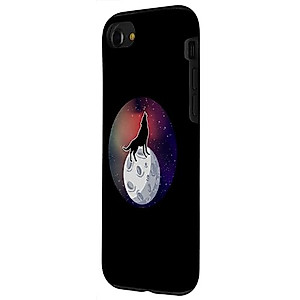 iPhone SE (2020) / 7 / 8 Cosmic Wolf Howling Moon Space Arctic Wolves Watercolor Case