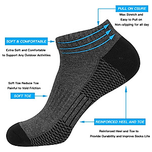COOVAN 10 Pack Mens Ankle Low Cut Socks Athletic Cushion Casual Socks