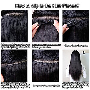 Mihugass Clip in Hair Extensions Real Human Hair Clip ins Double Weft Kinky Straight Clip ins for Women 120g 8pcs Clip on Hair Extensions Human Hair (18 Inch)