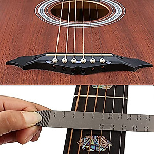 GOCOHHI Guitar Repairing Tool Kit Wire Plier,String Organizer,Fingerboard Protector,Hex Wrenches, Files, String Ruler Action Ruler, Spanner Wrench,Bridge Pins for Guitar Ukulele Bass Mandolin (26 PCS)