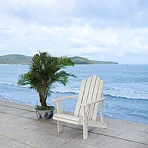 SAFAVIEH Outdoor Topher White Classic Adirondack Chair