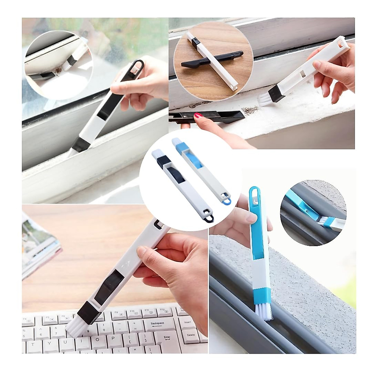 Crevice Cleaning Brush, Door and Window Groove Keyboard Cleaning Gap Brush can be Used for Kitchen Sink Sliding Door Tracks and Small Gaps with Dustpan Gap Groove Brush (1pcs Random Color)