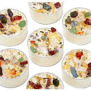 Happy Birthday Candle by New Moon Beginnings - Intention & Manifestation - Birthday Wish Candle - Crystal & Herb Candles - Aromatherapy Candles - Soy Candle (6 Pack tealights)