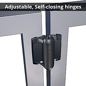 D&D Technologies TCA1S3BTS TruClose Regular Duty Self Closing Gate Hinge, for Metal Gates up to 66 Pounds, No Alignment Legs, Gloss Black, 2 Count