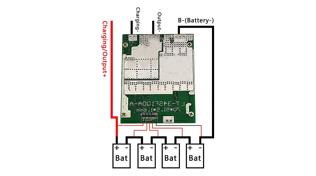 Flylin 4S 100A Battery Protection Board for LiFePO4 Lithium Batteries
