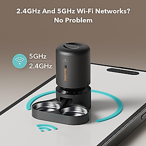 PETLIBRO Automatic Cat Feeder for 2 Cats, 5G WiFi Cat Food Dispenser with APP Remote Feeding, 5L Timed Automatic Dog Feeder, 1-10 Meals/Day, 10s Meal Call, Dual Trays Pet Feeder for Cat, Dog