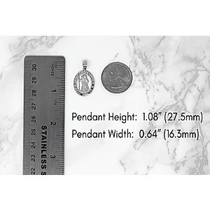 CaliRoseJewelry Sterling Silver Saint Christopher Pray for Us Oval Charm Pendant