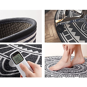 Heavyoff Round Office Chair Mat for Hardwood Floor Computer Gaming Rolling Chair Mat Floor Protector Mat Desk Rug Wood Tile Protection Mat for Office Home, Dark Grey, Diameter 32"