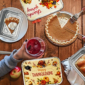 Thanksgiving Food Aluminum Pans Disposable Thanksgiving Leftover Containers with Lids 36Pcs Turkey To Go Cookware Takeout Fall Party Favors Supplies