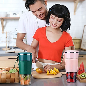 Firlar Portable Blender, 300ml USB Cordless Fast Juicer Personal Size Blender Small Juicer with 6 Blades Dual Power Model and Built-in Battery Juice Blender Suitable for Home, Outdoor, Travel