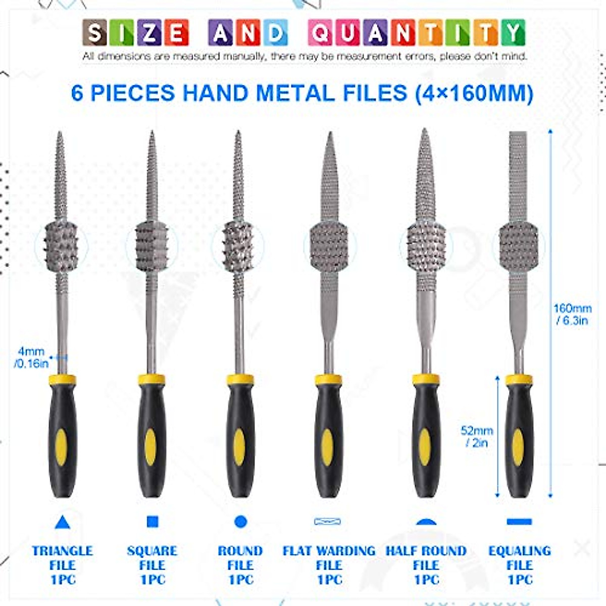 Glarks 18Pcs Assorted Wood Rasp Set Include 12Pcs Mini Hand Metal Files, A Brush and Storage Box with 4Pcs Sandpaper for Fixing Jewelers Diamond Wood Carving Craft