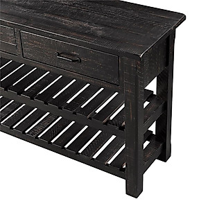 Martin Svensson Barn Door Solid Wood Sofa Console Table Antique Black