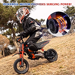 EVERCROSS EV12M Electric Dirt Bike,300W Electric Motorcycle,15.5MPH & 9.3 Miles Long-Range,3-Speed Modes Motorcycle