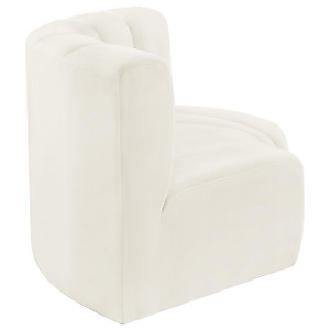 Meridian Furniture 103Cream-S2B Arc Collection Modern | Contemporary Modular Sofa with Soft Cream Velvet, Deep Channel Tufting, Modular Design, 60 W x 33 D x 30 H, Cream