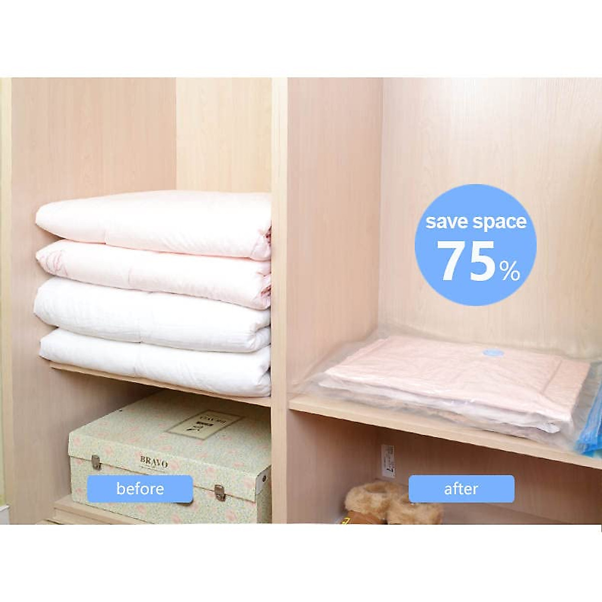 5 Pack Vacuum Storage Bags, Space Saver Bags (5 Jumbo), Large