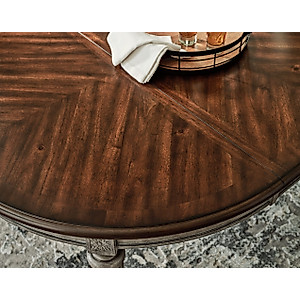 Signature Design by Ashley Londenbay Classic Farmhouse Oval Dining Room Extension Table, Brown & Gray