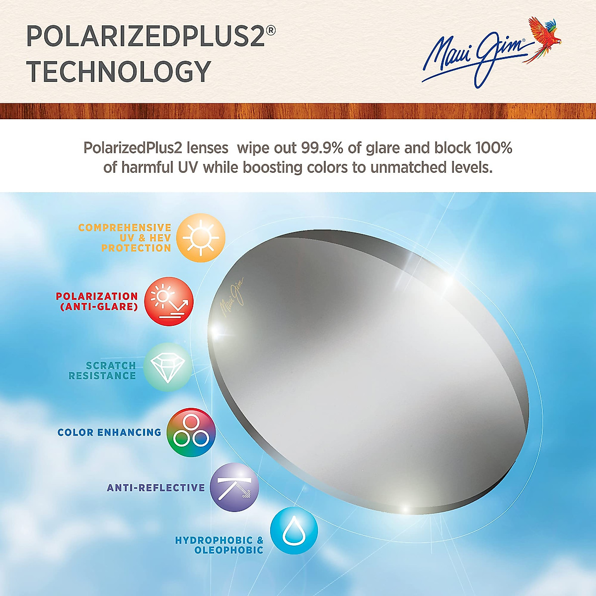 Maui Jim Women's Mariposa Polarized Fashion Sunglasses, Ivory with Gold/HCL® Bronze, Large