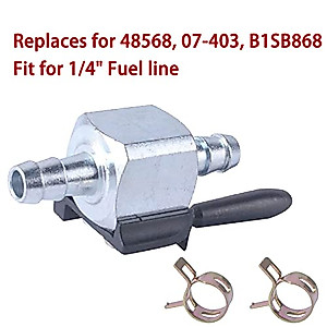 Fuel Shut Off Valve 1/4 Inch Line (Pack of 2) Compatible with 180 Degree Oregon 07-403 07403 Scag 48568 Sunbelt B1SB868 Heavy-Duty Inline Cut Petcock Diesel Petrol Gas Shut Off Valve