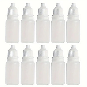 NaYiissi 10 pieces 15ml Plastic Dropper Bottle with Childproof Cap, Portable Squeezable Eye dropper Containers Great for Solvents, Light oils, Saline, etc