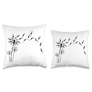 Funny Zoo Keeper Gift for Giraffe Lover Animal Flower Plant-Dandelion Giraffe Throw Pillow, 16x16, Multicolor
