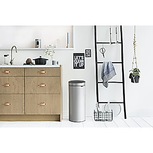 Brabantia 115387 Touch Trash Can New 8 gallon, Metallic Grey