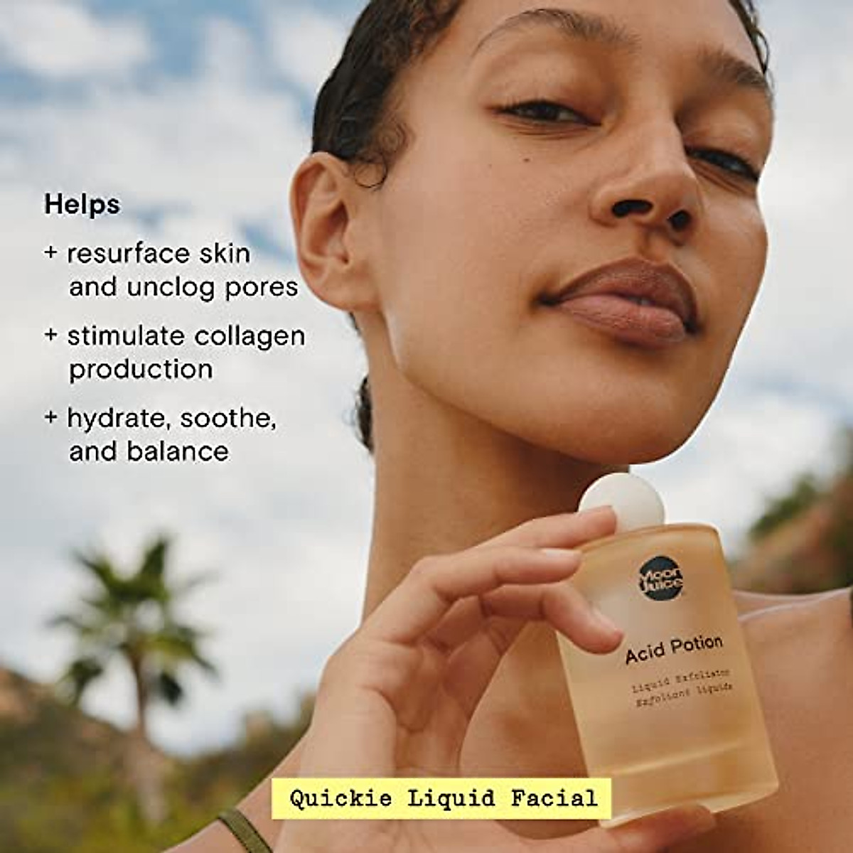 Moon Juice Acid Potion AHA and BHA Liquid Exfoliator | Chemical Skin Exfoliant to Resurface, Unclog & Balance | 25% AHA BHA Complex, Niacinamide & Reishi | Clean, Vegan, Cruelty-Free | 100ml (3.3 fl oz)