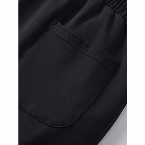 Weintee Men's 34" Inseam Tall Cotton Sweatpants with Pockets L Black