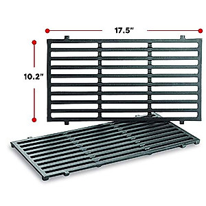 Uniflasy 7637 17.5 Inch Grill Cooking Grates for Weber Spirit & Spirit II 200 Series Spirit E210 Spirit E220 Spirit S210, Spirit S220 with Front Control Weber Spirit 200 Grill Grates 17.5 x 10.2 x 0.5