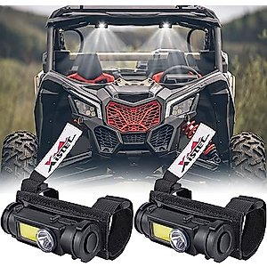 2 Pack UTV Dome Lights, Xislet Rechargeable UTV Interior LED Light Compatible with Polaris RZR Ranger Can-Am Maverick Honda Talon 1.25"-2.0" Roll Bar Cage Roof Lights