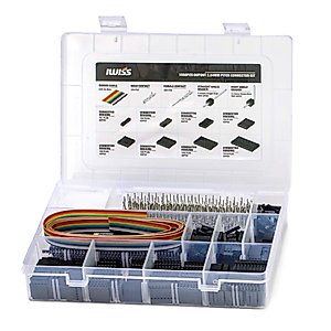 IWISS 1550PCS 2.54mm Pitch Wire-to-Wire Dupont Connector Kit, Includes Pin Headers, Jumper Wire, Crimp Pins for RC Servo, Arduino, SMT, SATA, EPS, PCIE, Battery Balancer