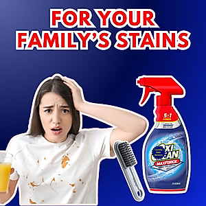 Gaudum Laundry Stain Brush Bundled with Compatible Stain Remover Max Force - 12 FL OZ (Pack of 4) - laundry stain remover spray, spray and wash stain remover laundry