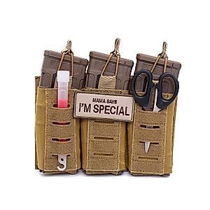 Tripple Mag Pouch Molle Open-Top Tripple Magazine Pouch for M4/M16/AR/AK Rifle Magazines (Army Green)