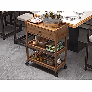 LIUJUN Thickened Vegetable Rack Dining Car Trolley Restaurant Food Delivery Car Serving Car Commercial Dish Shelf