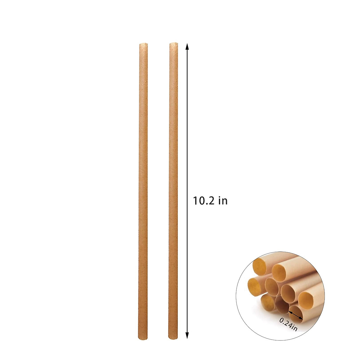 Biodegradable Eco-Friendly Sugarcane Straws 10.2 Inch Long Compostable Drinking Straws Bulk Plasticless A Sturdy Straws Works for Hot/Cold Drinks Not Soggy Alternative to Platic/Paper Ones