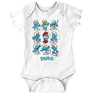 Smurfs Squad Papa Smurfette Cartoon Baby Romper Boys or Girls