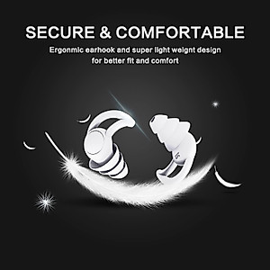 Ear Plugs for Sleeping Noise Cancelling, Ear Plugs for Noise Reduction, Washable Hearing Protection for Work, Travel, Concert, Swimming, Sleep Snoring(White)