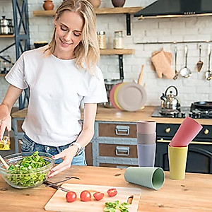 greenandlife 400ml/14oz Set 6 Multicolor Mug for Coffee, Tea, Water, Milk, Juice, Wheat Straw Cup, Unbreakable,Non-toxin, BPA free and Healthy for Kids Children Toddler & Adult