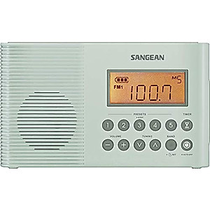 Sangean H201 Portable AM/FM/Weather Alert Digital Tuning Waterproof Shower Radio Turquoise