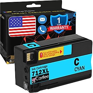 Cartlee Compatible Ink Cartridges Replacement for HP 712 712XL Ink Cartridges for HP for DesignJet T230 T250 T630 T650 Studio Plotter Printers (1 Cyan)