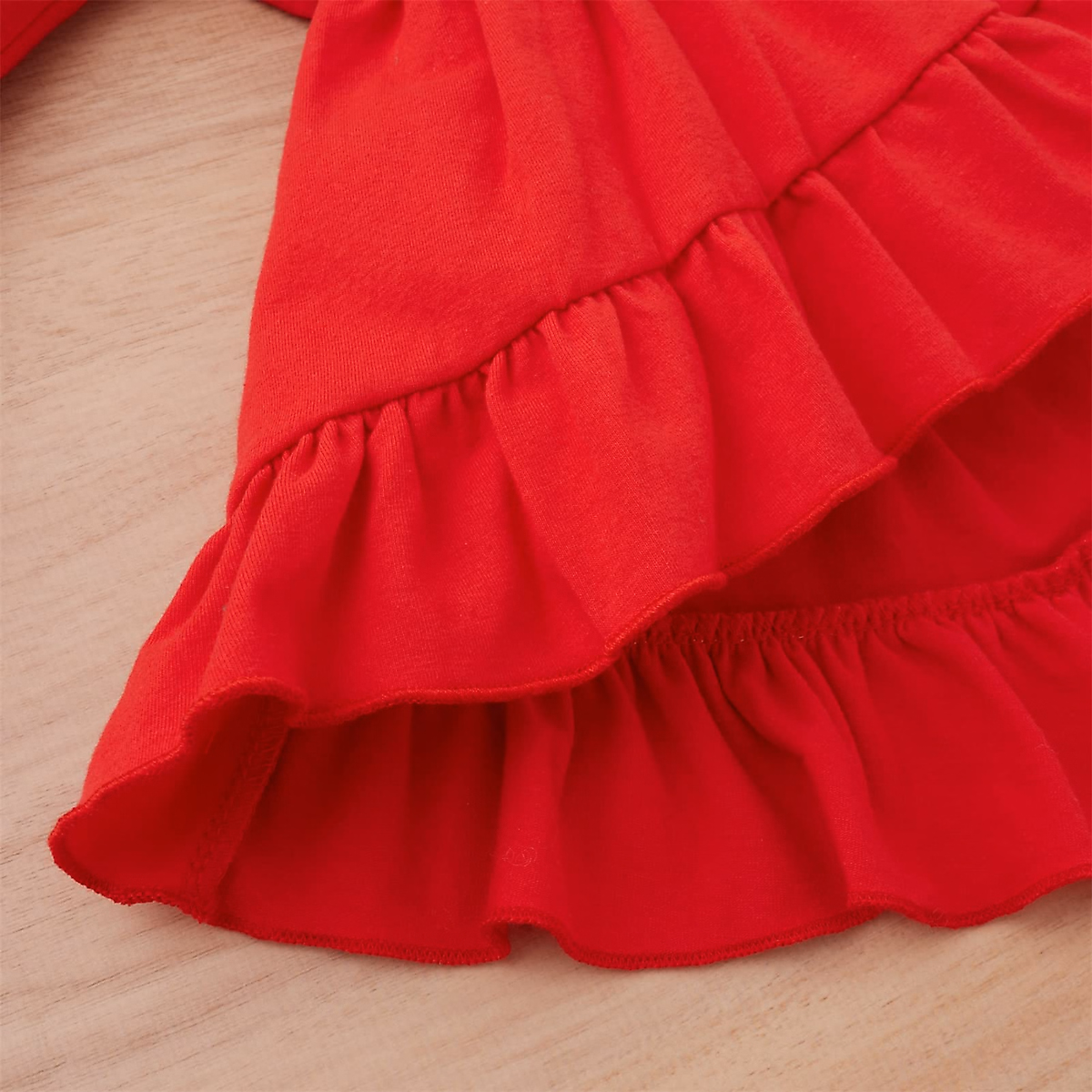 GRNSHTS Valentine's Day Baby Girl Outfits Toddler Kids Long Sleeve Top Dress+Heart Print Flared Pants+Scarf 3PCS Clothes Set(Red-D,18-24M)