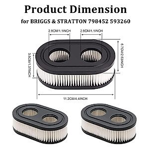 593260 798452 Air Filter for Briggs & Stratton 550E 550EX 500EX 625EX 675EXI 725EXI 575EX Series Engine Lawn Mower Replacement Filter (2 Pcs)