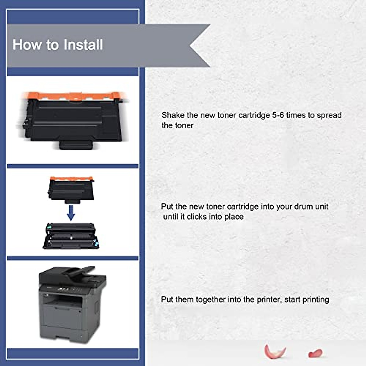 VASERINK Compatible TN-850 & DR-820 Replacement for Brother TN850 Toner Cartridge & DR820 Drum Unit DCP-L5500DN MFC-L6700DW HL-L6200DW/DWT Printer (1Toner+1Drum, 2 Pack)