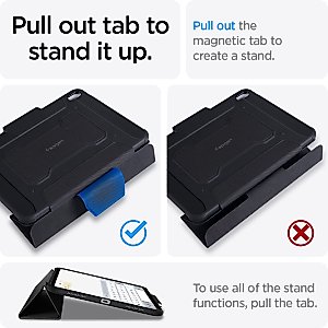 Spigen Rugged Armor Pro Designed for iPad 10.2 Case, iPad 9th Generation Case (2021) / iPad 8th Generation Case (2020) / iPad 7th Generation Case (2019) with Pencil Holder - Black