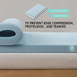 Twin Mattress Topper, Plush Gel Memory Foam, 2 inches, CertiPUR-US Certified