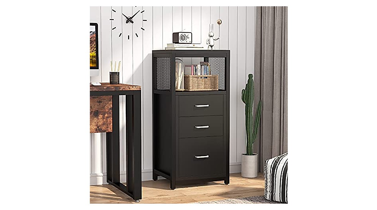 Tribesigns 3 Drawer File Cabinet - Space-Saving Office Organizer