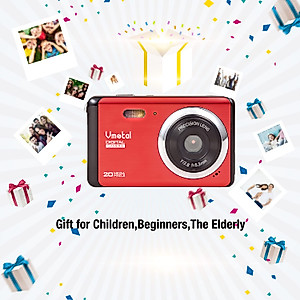 Mini Digital Camera Rechargeable FHD 1080P 20MP Camera, Vmotal Video Camera Digital Students Cameras with 2.8 inch TFT LCD 8X Digital Zoom Compact Camera (Red)